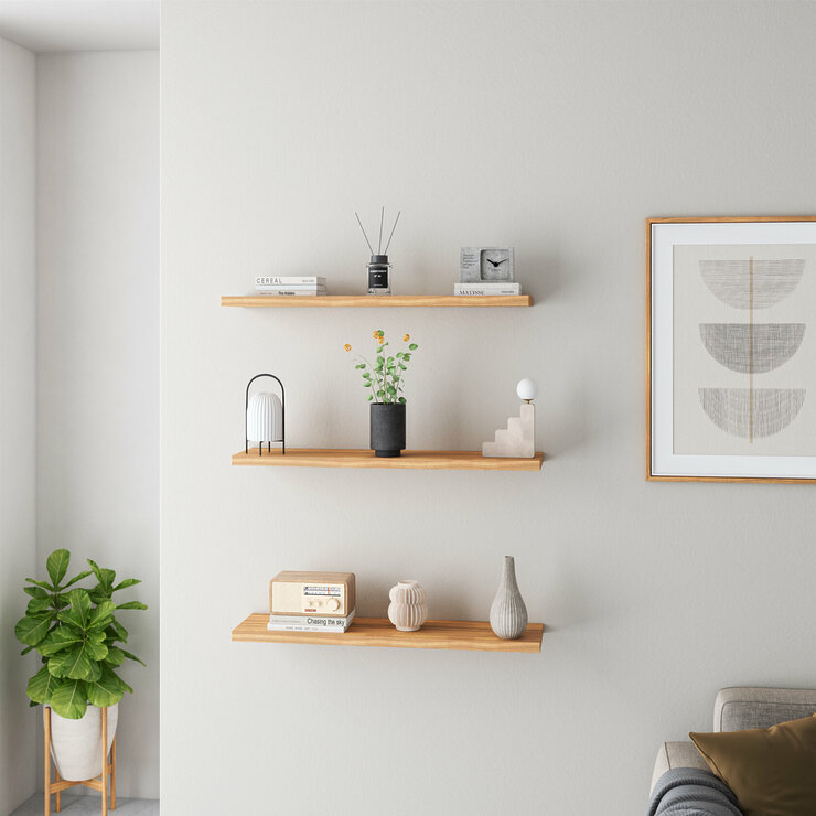 Massivholz Wandregal Esche nach Maß online kaufen